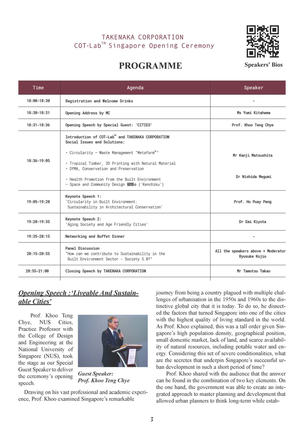 COT-Lab™ Singapore Opening Ceremony